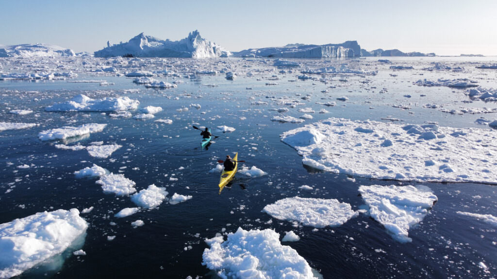 Kayaking by the icefjord – Arctic Excursions